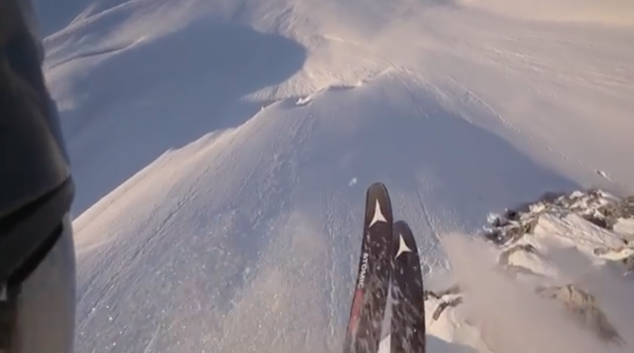 Yu Sasaki Airs A Massive Cliff in the Backcountry - The Heli Blog